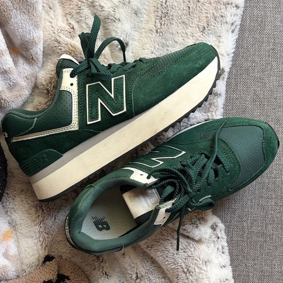 New Balance | Shoes | New Balance Forest Green Platform Sneakers With ...
